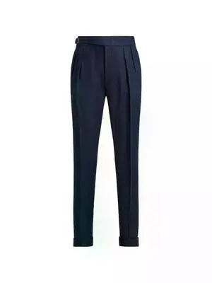 Ralph Lauren Purple Label Byron Pleated Trousers - Blue