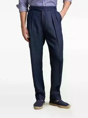 Ralph Lauren Purple Label Byron Pleated Trousers - Blue
