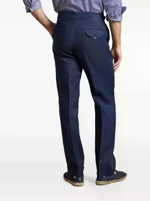 Ralph Lauren Purple Label Byron Pleated Trousers - Blue