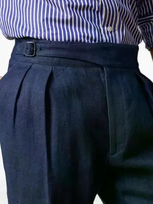 Ralph Lauren Purple Label Byron Pleated Trousers - Blue