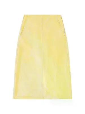 DIESEL® L-erina Crackled Pencil Midi Skirt - Yellow