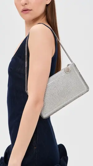 Stella McCartney Falabella Crystal Shoulder Bag - Silver