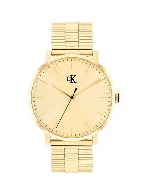 Calvin Klein Slim Case Link Bracelet Watch - Gold