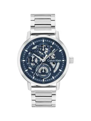 Calvin Klein Multifunction Exposed Dial Link Bracelet Watch - Silver