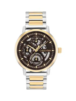 Calvin Klein Multifunction Exposed Dial Link Bracelet Watch - Two Tone