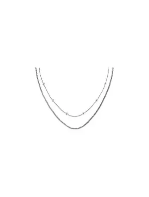 Calvin Klein Layered Necklace Set - Silver