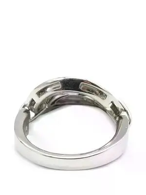 BVLGARI Astrale Cerchi Engraved Ring In 18k White Gold