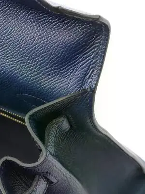 Hermès 2021 Kelly 28 Grained Leather Tote Bag - Blue
