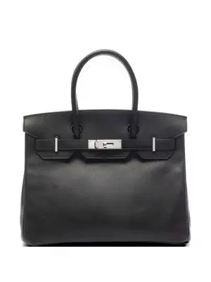 Hermès 2007 30 Birkin Textured Tote - Black