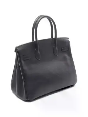 Hermès 2007 30 Birkin Textured Tote - Black