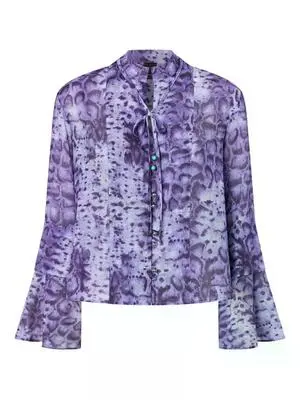Pinko Snake-print Flared Blouse