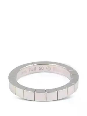Cartier 18k White Gold Square Design Ring - Silver