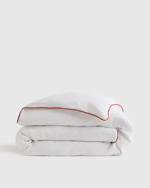 Quince European Linen Quilt White/cherry