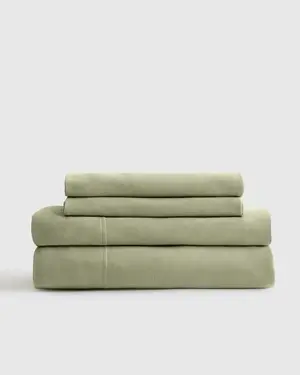Quince Organic Jersey Sheet Set Moss