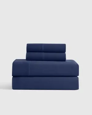 Quince Organic Jersey Sheet Set Navy