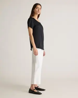 Quince Washable Silk Stretch T-shirt - Black