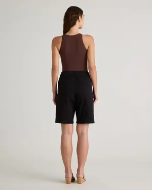 Quince Organic Stretch Cotton Chino Bermuda Shorts - Black