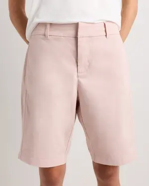 Quince Organic Stretch Cotton Chino Bermuda Shorts - Shell Pink