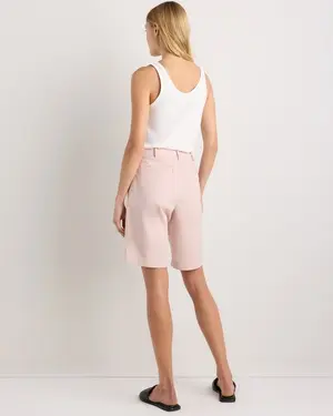 Quince Organic Stretch Cotton Chino Bermuda Shorts - Shell Pink