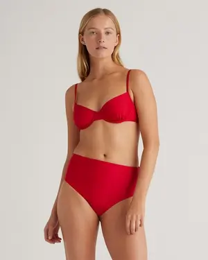 Quince Italian Demi Bikini Top - Cherry