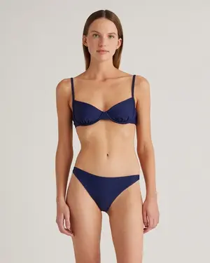 Quince Italian Demi Bikini Top - Deep Navy