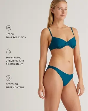 Quince Italian Demi Bikini Top - Teal