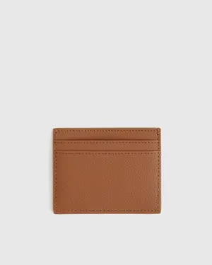 Quince Italian Leather Slim Card Case - Cognac