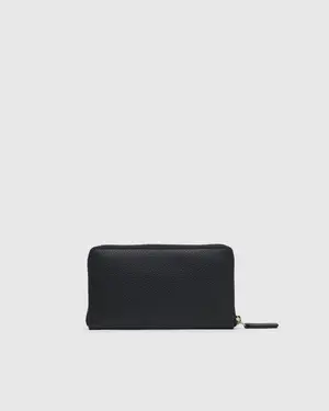 Quince Italian Pebbled Leather Continental Wallet - Black
