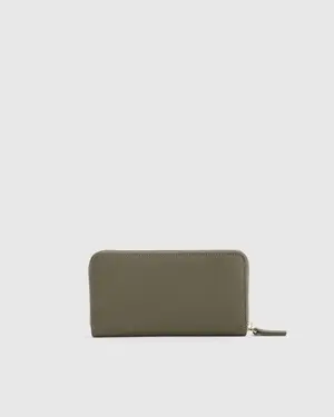 Quince Italian Pebbled Leather Continental Wallet - Olive
