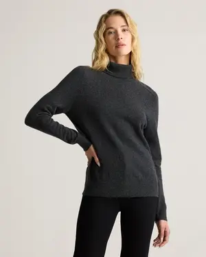 Quince Cashmere Turtleneck Sweater - Charcoal