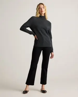 Quince Cashmere Turtleneck Sweater - Charcoal