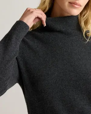 Quince Cashmere Turtleneck Sweater - Charcoal