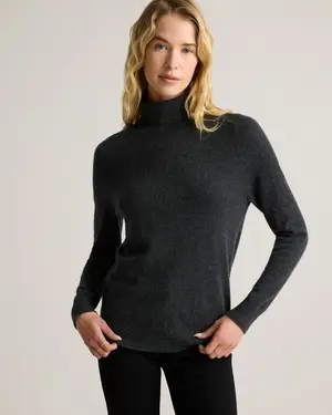 Quince Cashmere Turtleneck Sweater - Charcoal