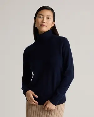 Quince Cashmere Turtleneck Sweater - True Navy