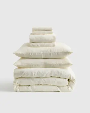 Quince Linen Duvet Deluxe Bundle Ivory