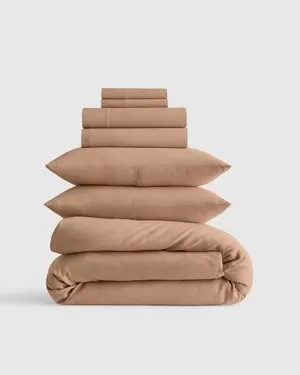 Quince Linen Duvet Deluxe Bundle Latte