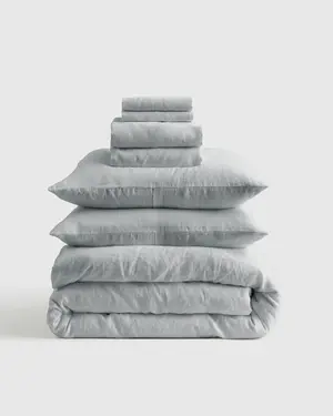 Quince Linen Duvet Deluxe Bundle Mist