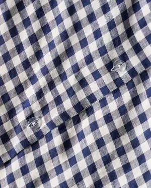 Quince Linen Duvet Deluxe Bundle - Navy Gingham
