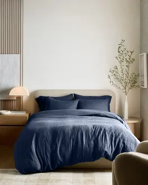 Quince Linen Duvet Deluxe Bundle - Navy