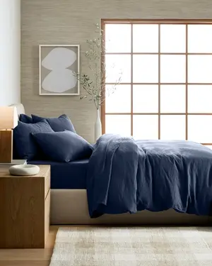 Quince Linen Duvet Deluxe Bundle - Navy