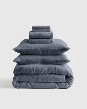Quince Linen Duvet Deluxe Bundle Nightfall