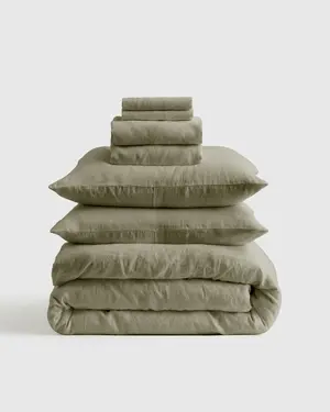 Quince Linen Duvet Deluxe Bundle Willowleaf