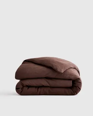Quince European Linen Duvet Cover Espresso