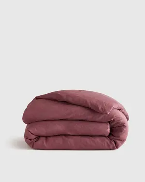 Quince European Linen Duvet Cover Plum