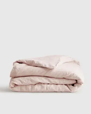 Quince European Linen Duvet Cover Soft Blush
