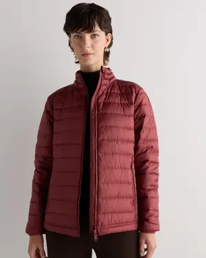 Quince Lightweight Down Packable Puffer Jacket - Deep Brick Red