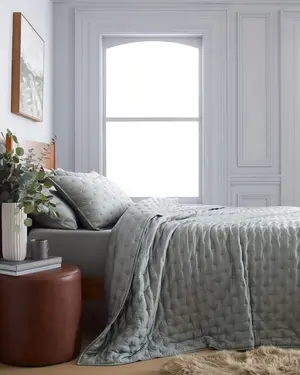 Quince European Linen Quilt - Eucalyptus