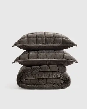 Quince European Linen Quilt Greystone