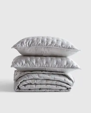 Quince European Linen Quilt - Light Grey