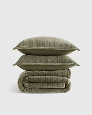 Quince European Linen Quilt Moss